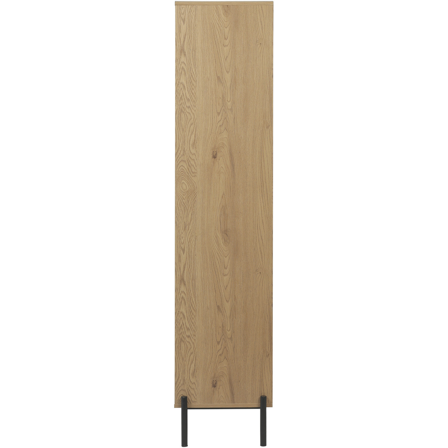 Wooden Side Cabinet with Drawers, Glass and Rattan Doors