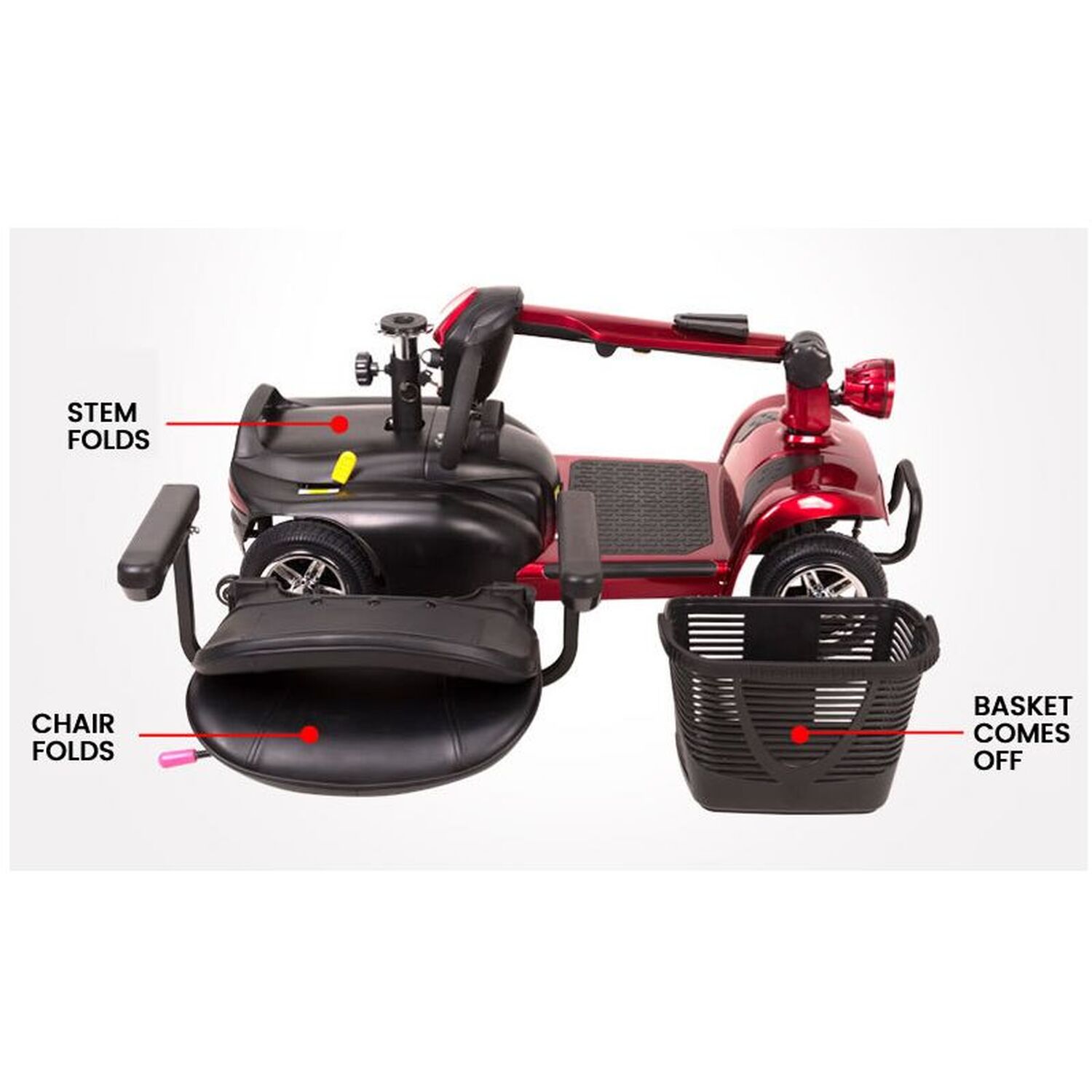 Electric Mobility Scooter With Removable Battery