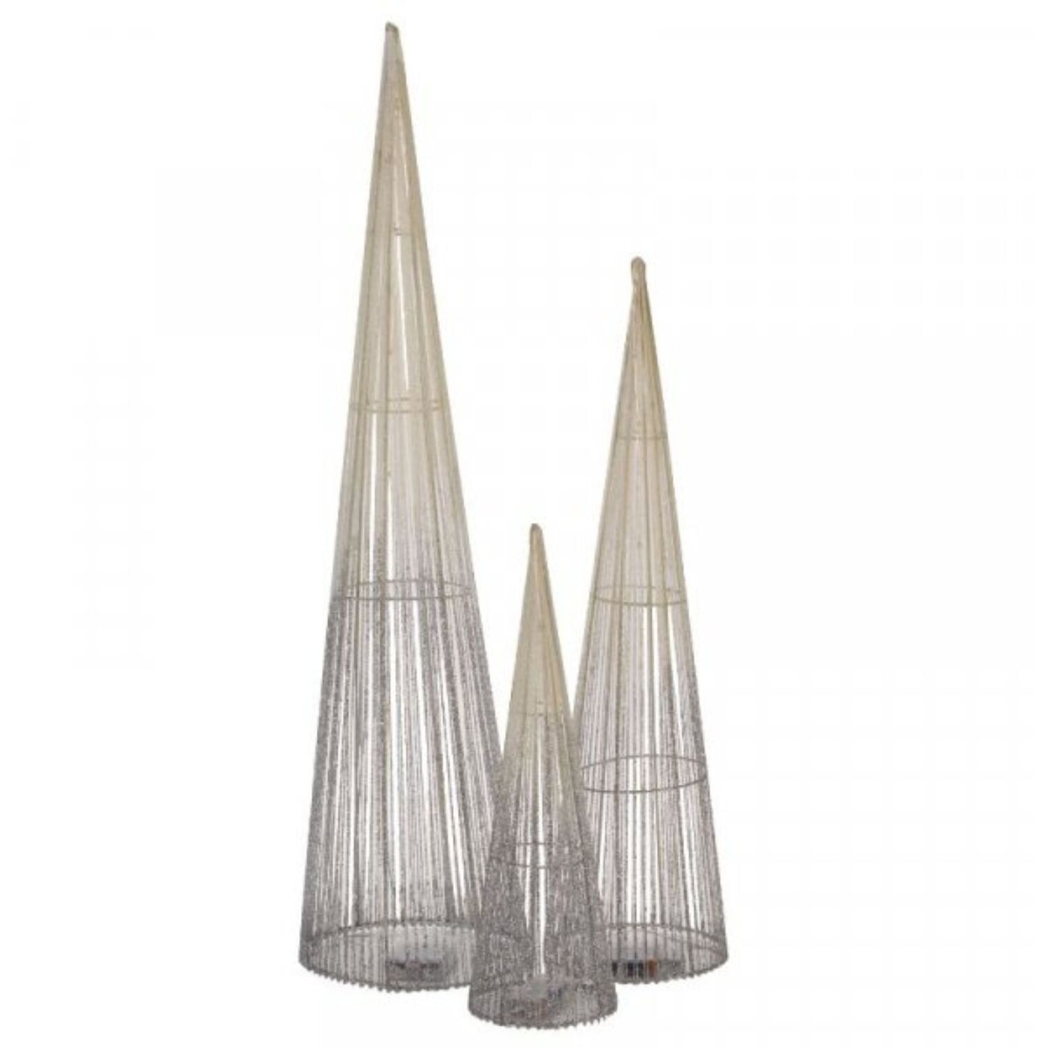 Tree Cone Obelisk Trio with 90 LEDs