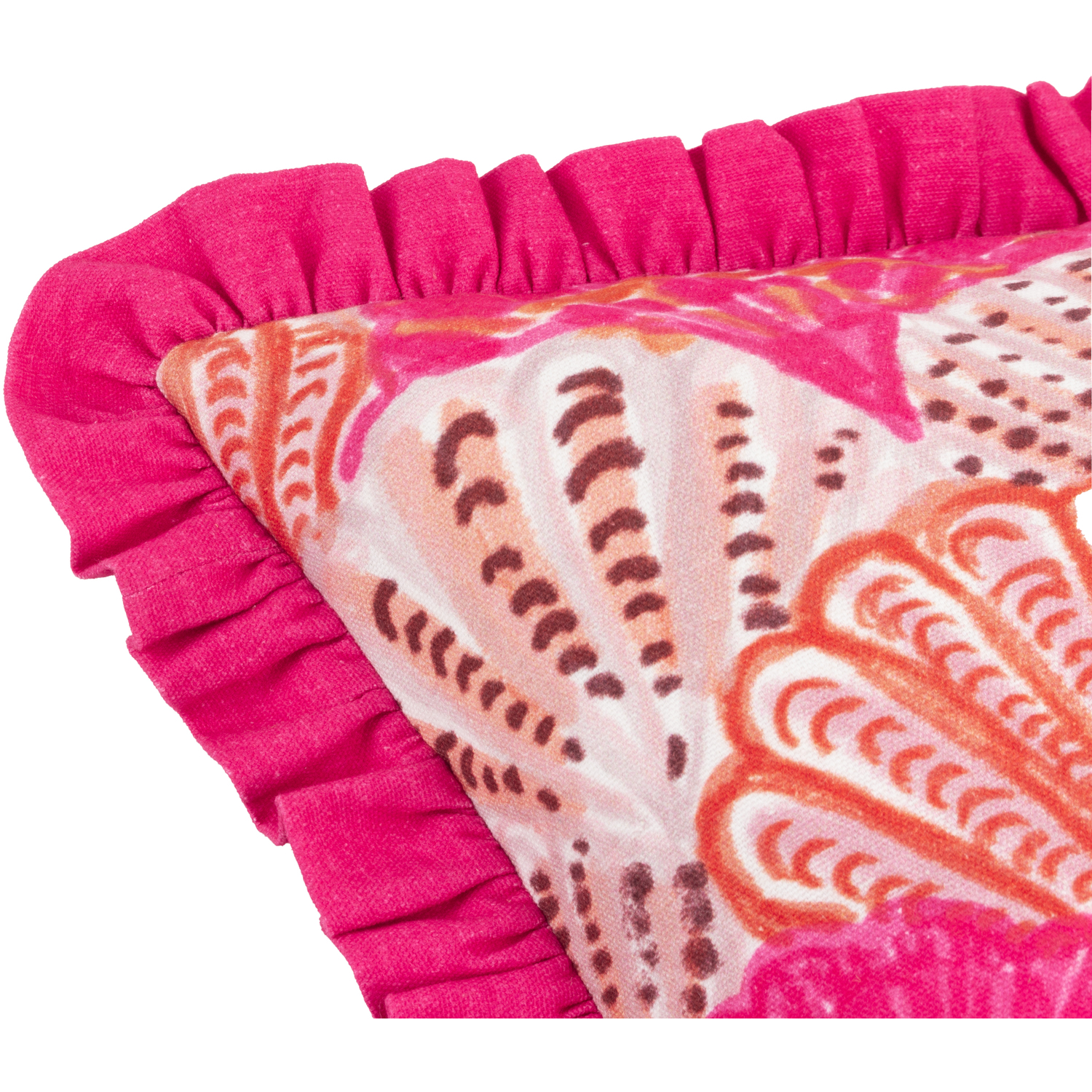 Clam Shells Frilled Feather Filled Cushion