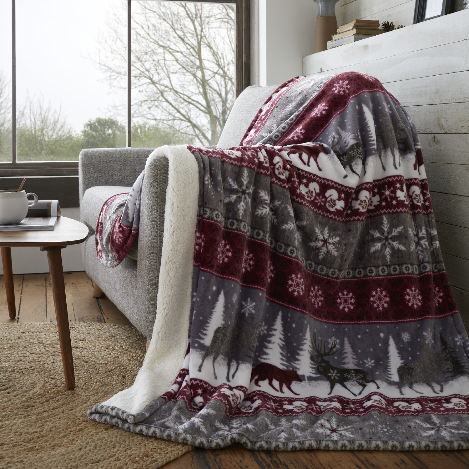 Warm Alaska Sherpa Fleece Throw