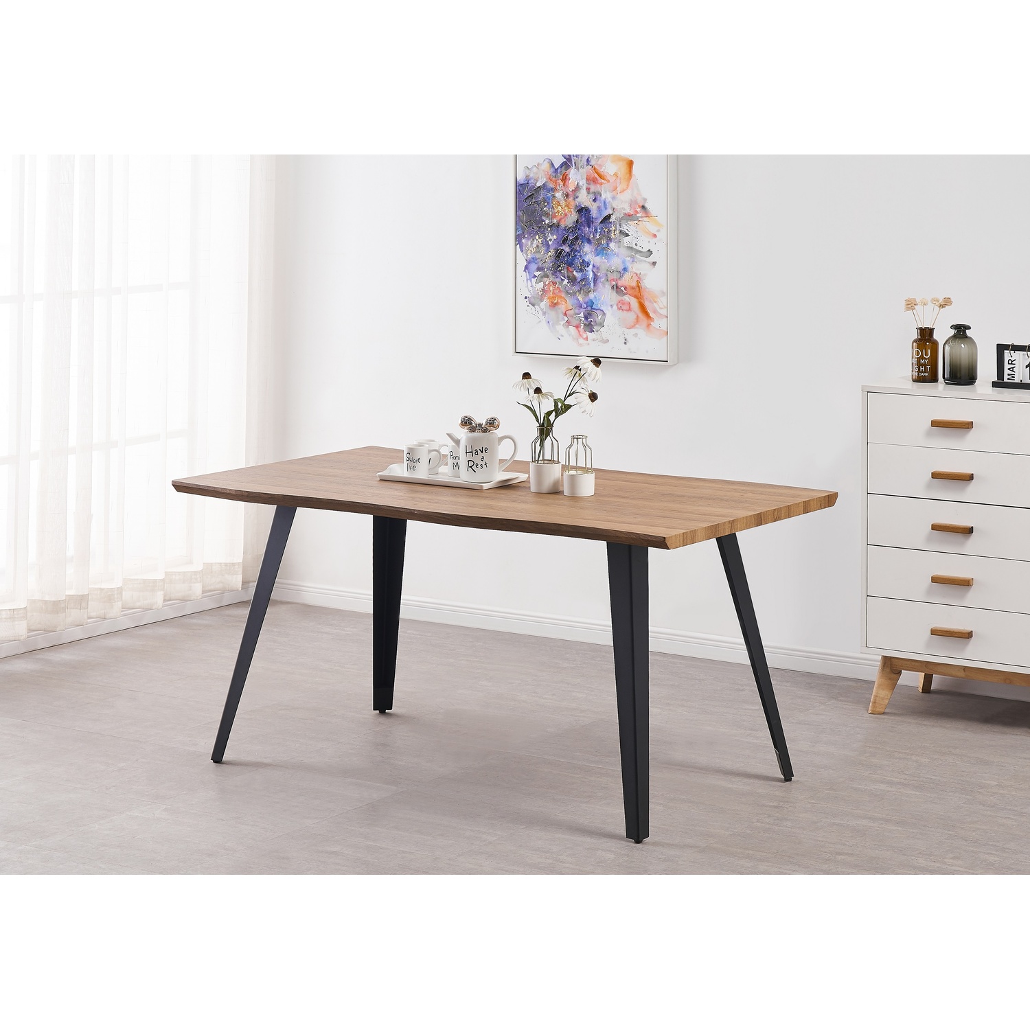 Single Rocco LUX Rectangular Wooden Dining Table for Dining Room