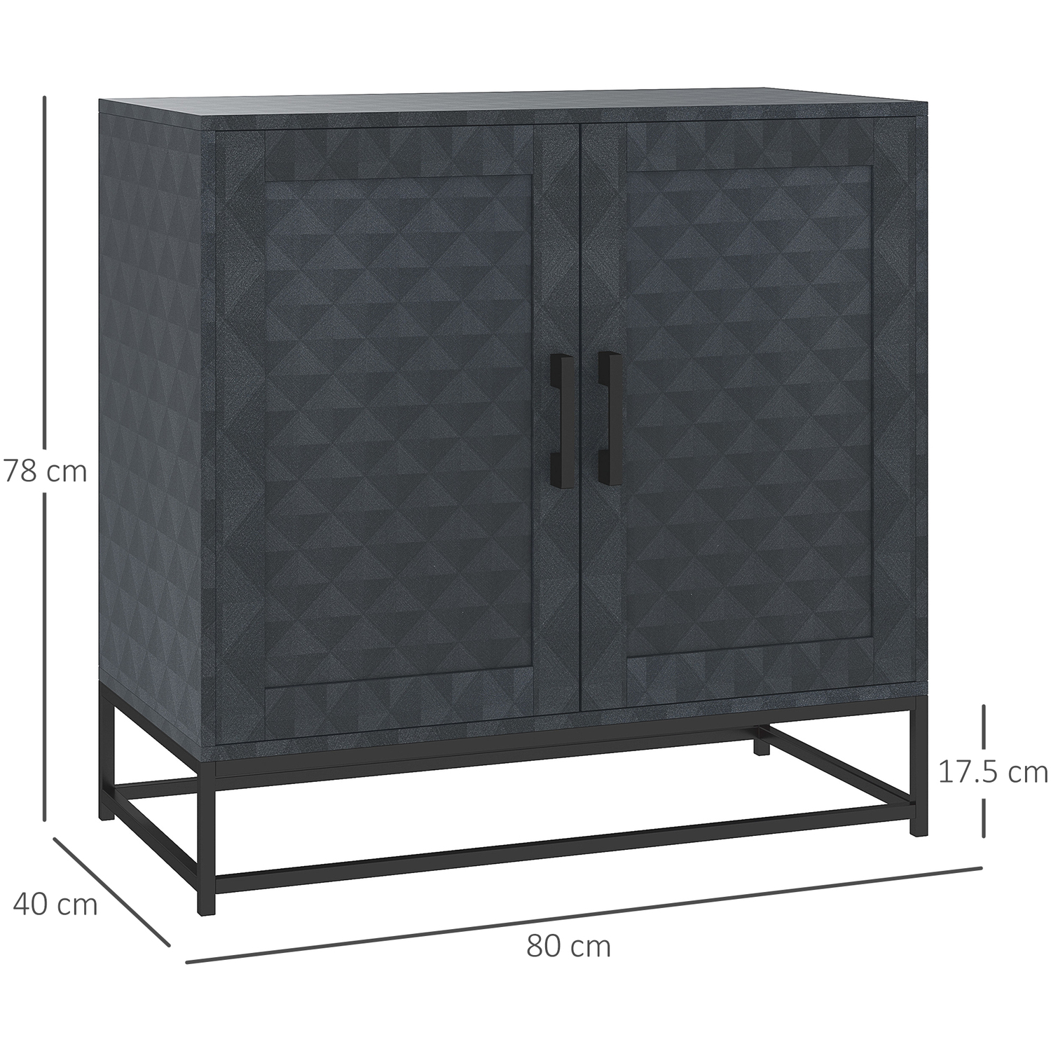 HOMCOM Sideboard Cabinet with Adjustable Shelf and 2 Doors