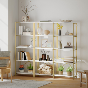 HOMCOM 5-Tier Bookshelf, Industrial Bookcase for Study