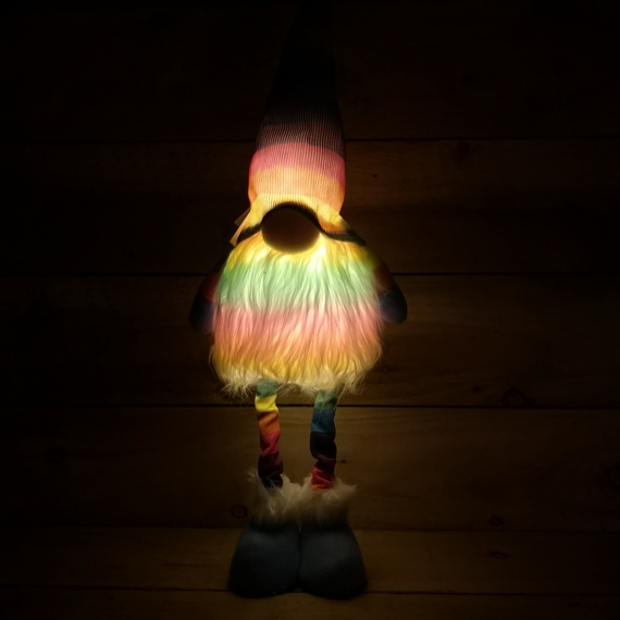 Battery Operated Lit Christmas Rainbow Gonk