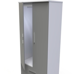 Contrast Ready Assembled 2 Door 2 Drawer Wardrobe