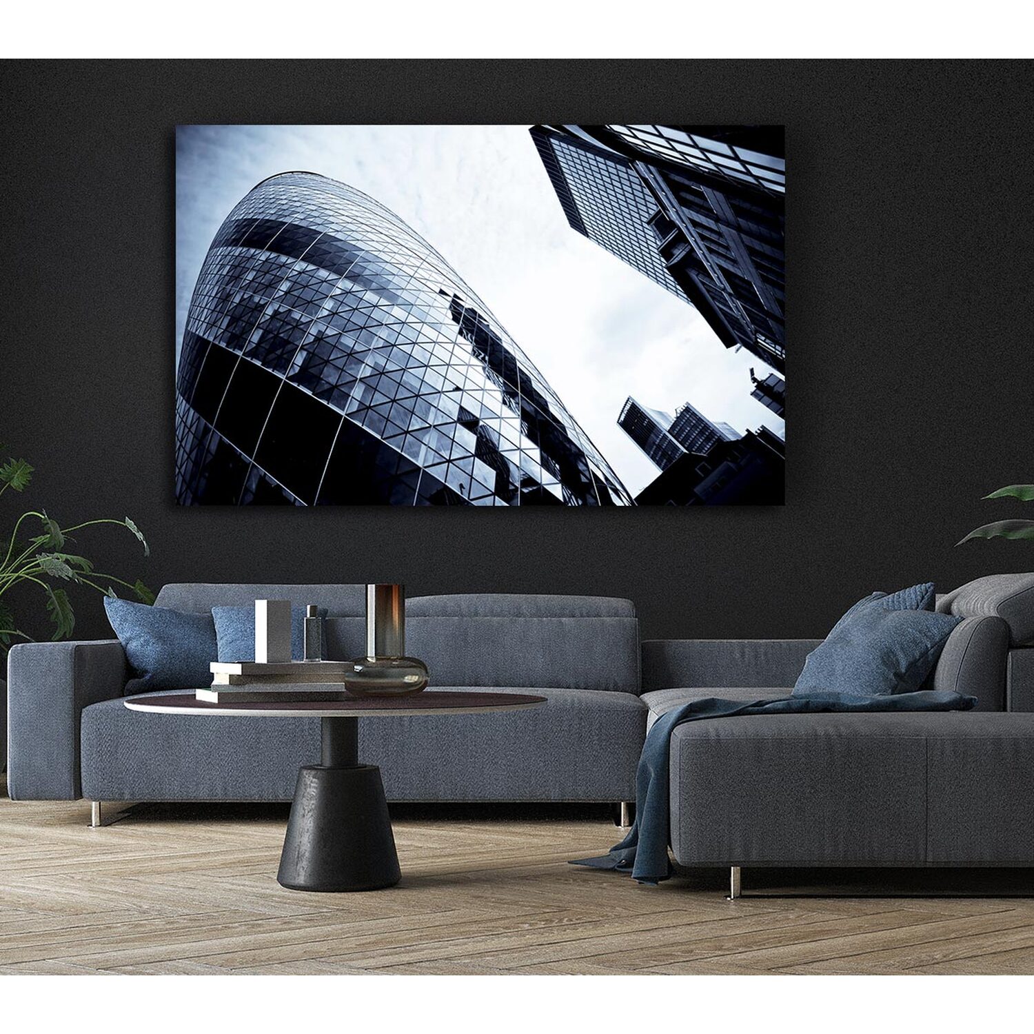 London The Gherkin Canvas Print Wall Art