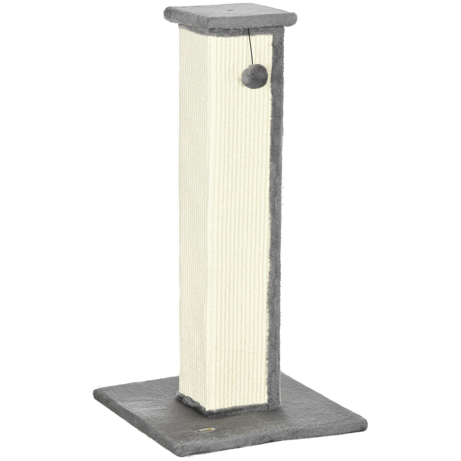 PawHut 81cm Cat Scratching Post with Natural Jute Rope and Hanging Ball