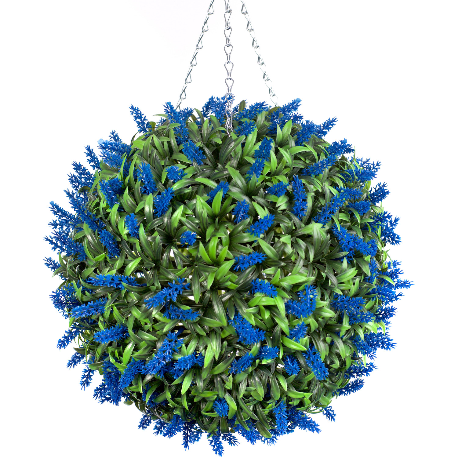 Blue Lavender Hanging Basket Flower Topiary Ball
