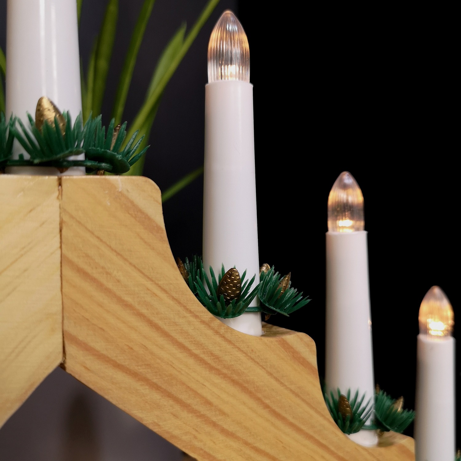 Battery Operated LED Wooden Candle Bridge Christmas Decoration