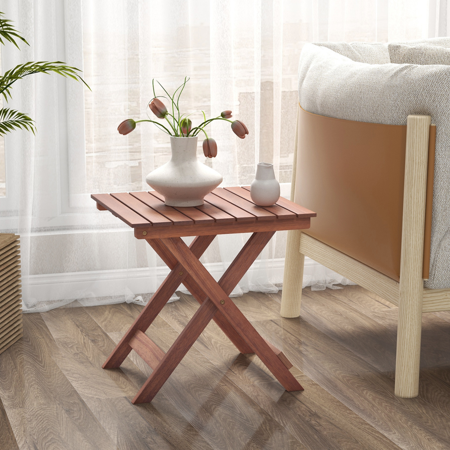 Square Side Table Folding End Table