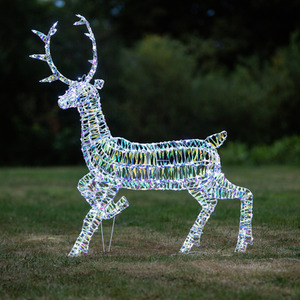 .4M Laser Strip Outdoor Christmas Light Up Stag with 330 White LEDs