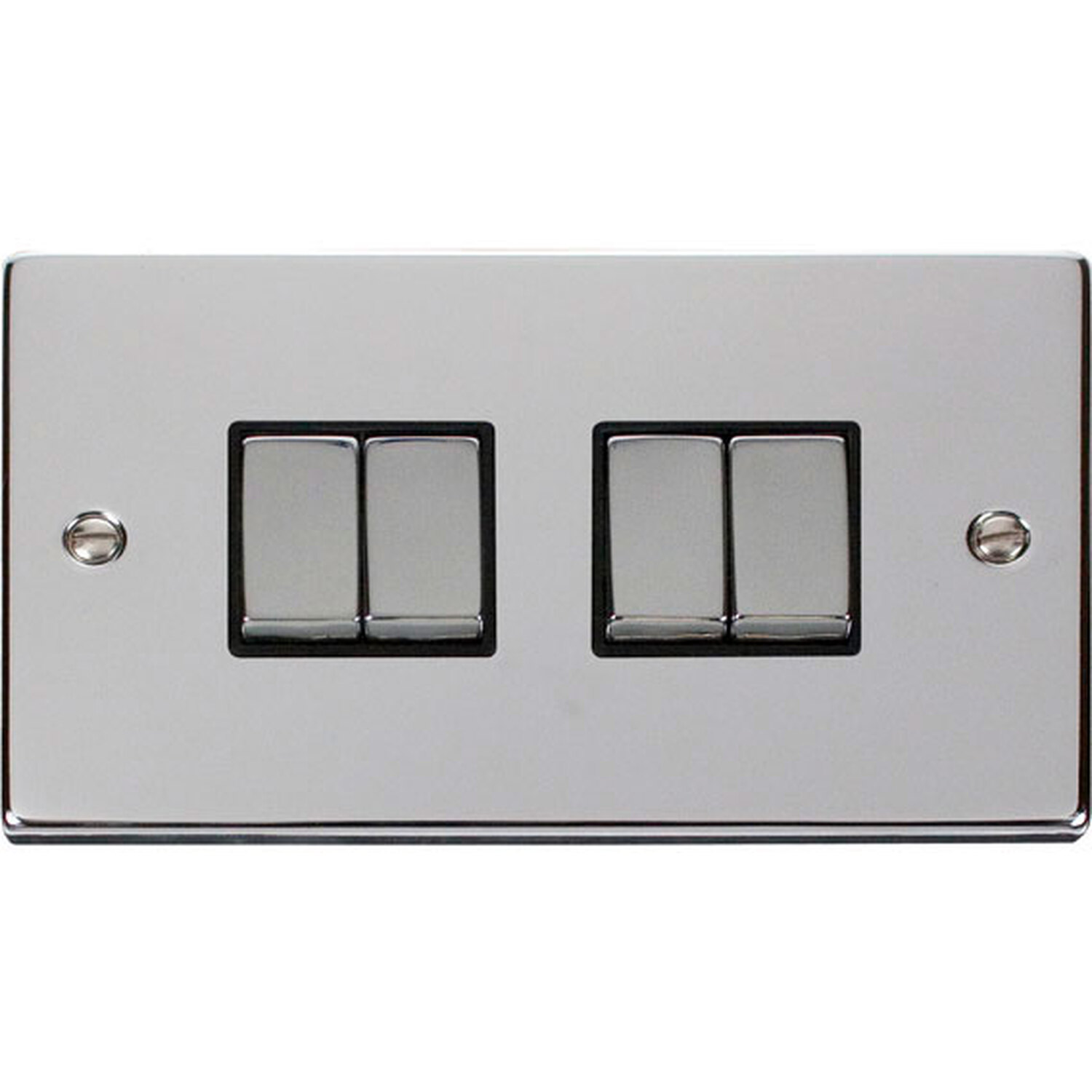 Polished Chrome 10A 4 Gang 2 Way Ingot Light Switch