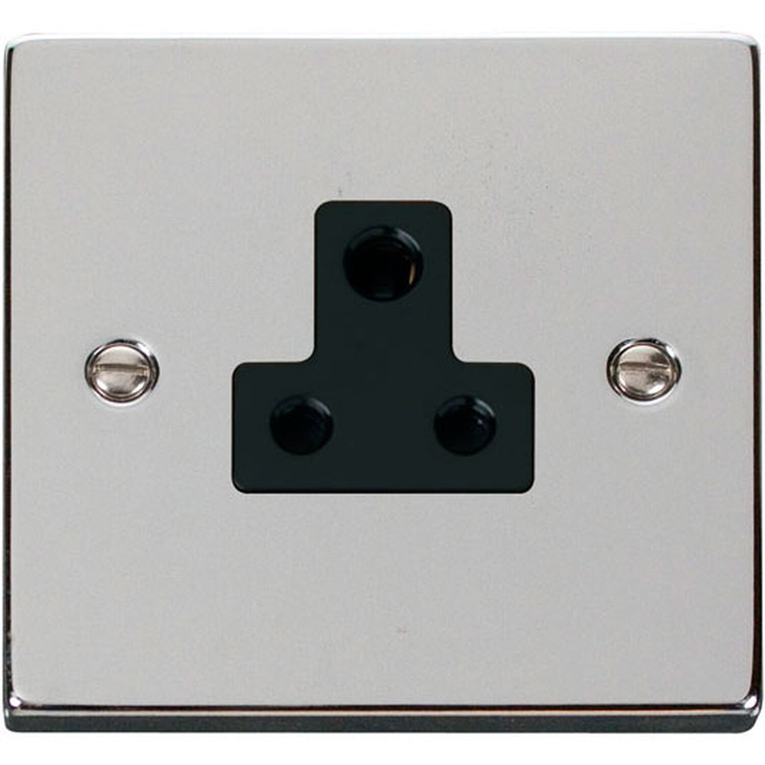 Polished Chrome 1 Gang 5A Round Pin Socket