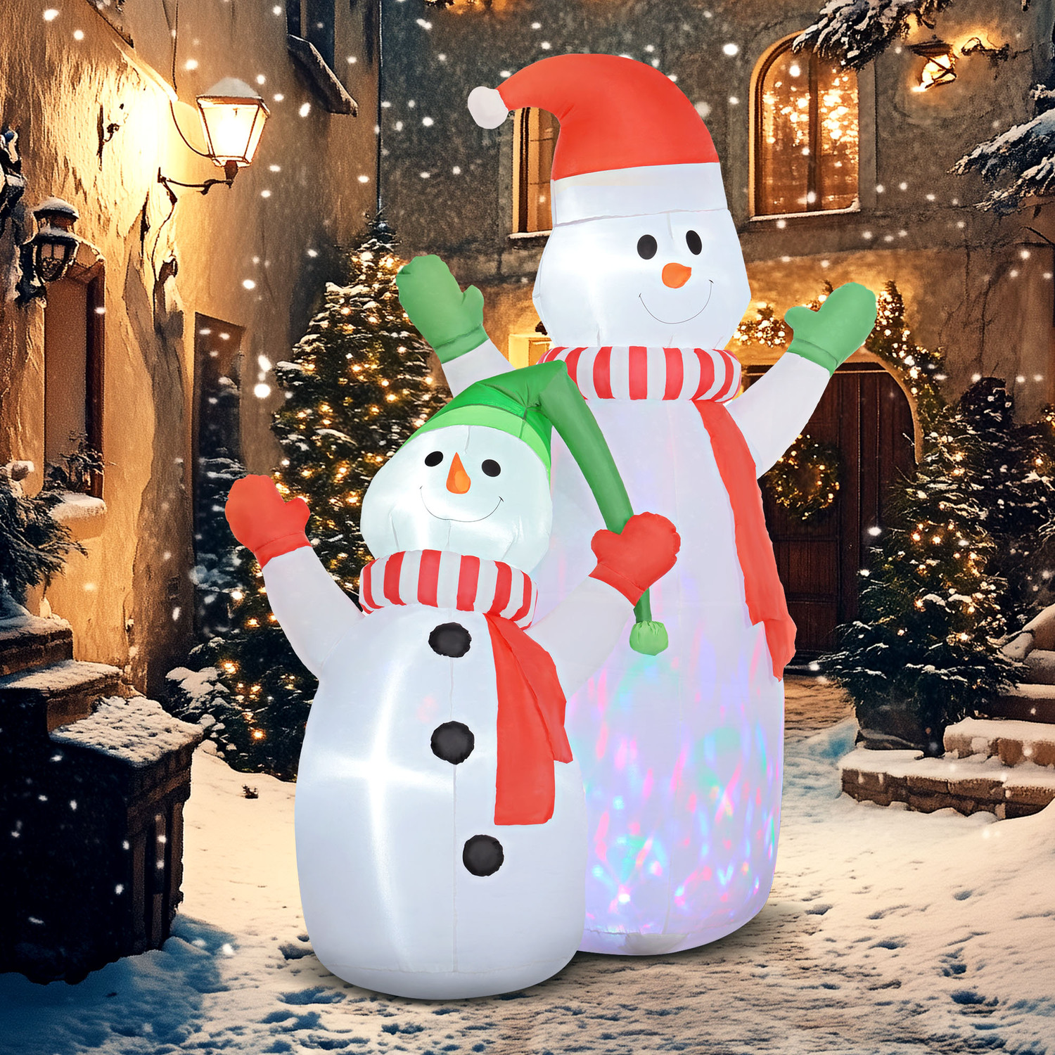 Outsunny 8FT Christmas Inflatable Snowman with Built-in LED Lights