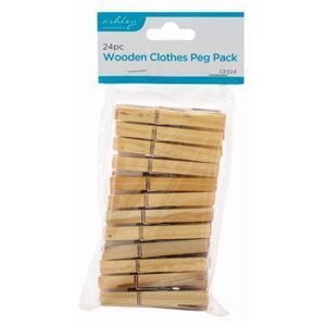 Ashley Wooden Clothes Pegs - 7.5cm - Pack of 24