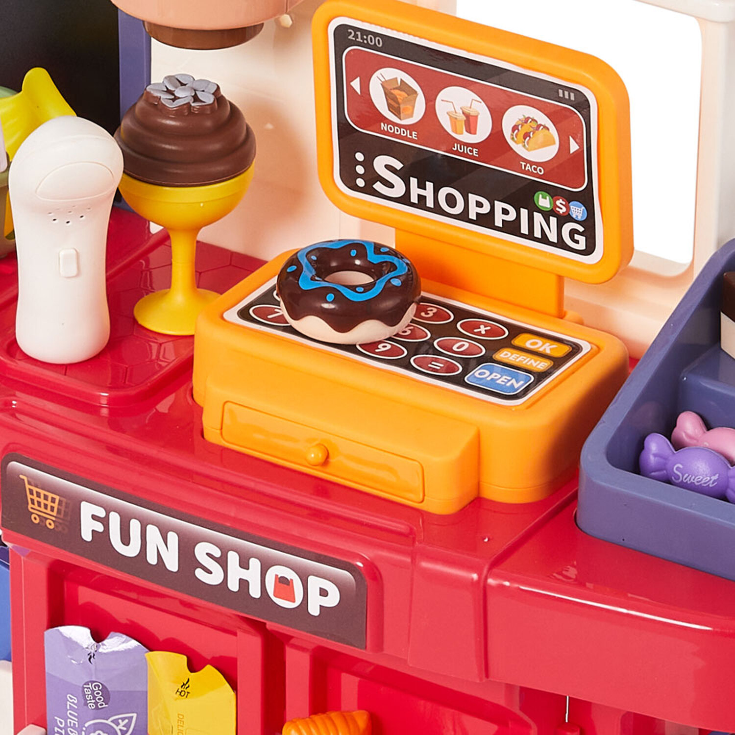 Kidkid Role Pretend Supermarket Counter Playset with Writing Board