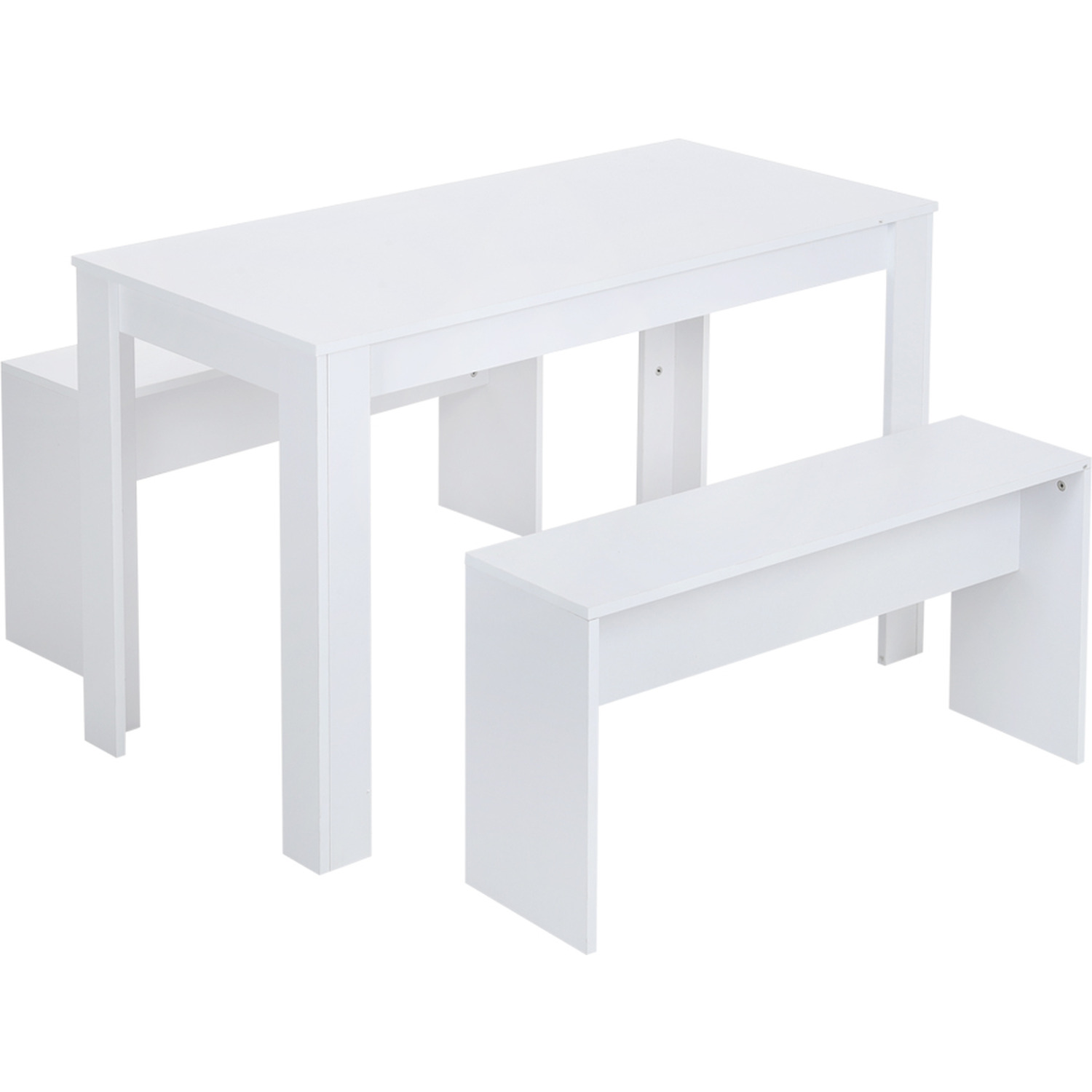 3 Piece Contemporary Dining Table and Bench Set