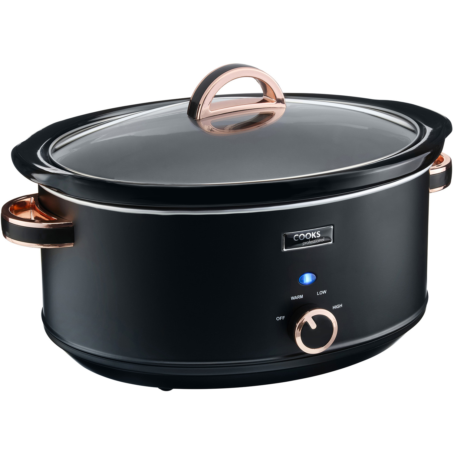 Cooks Professional 6.5L Slow Cooker - Black and Rose Gold