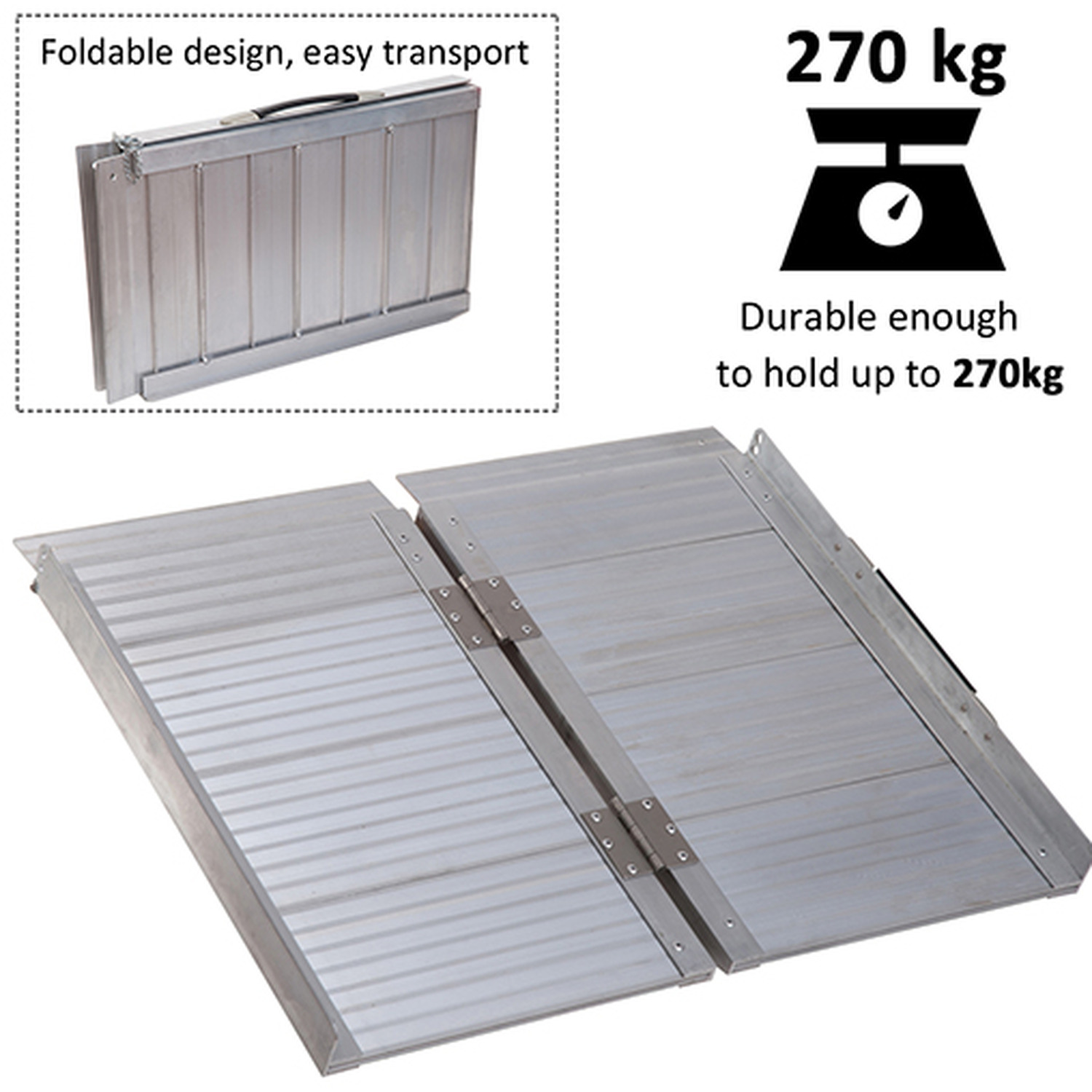 HOMCOM Portable Folding Wheelchair Ramp