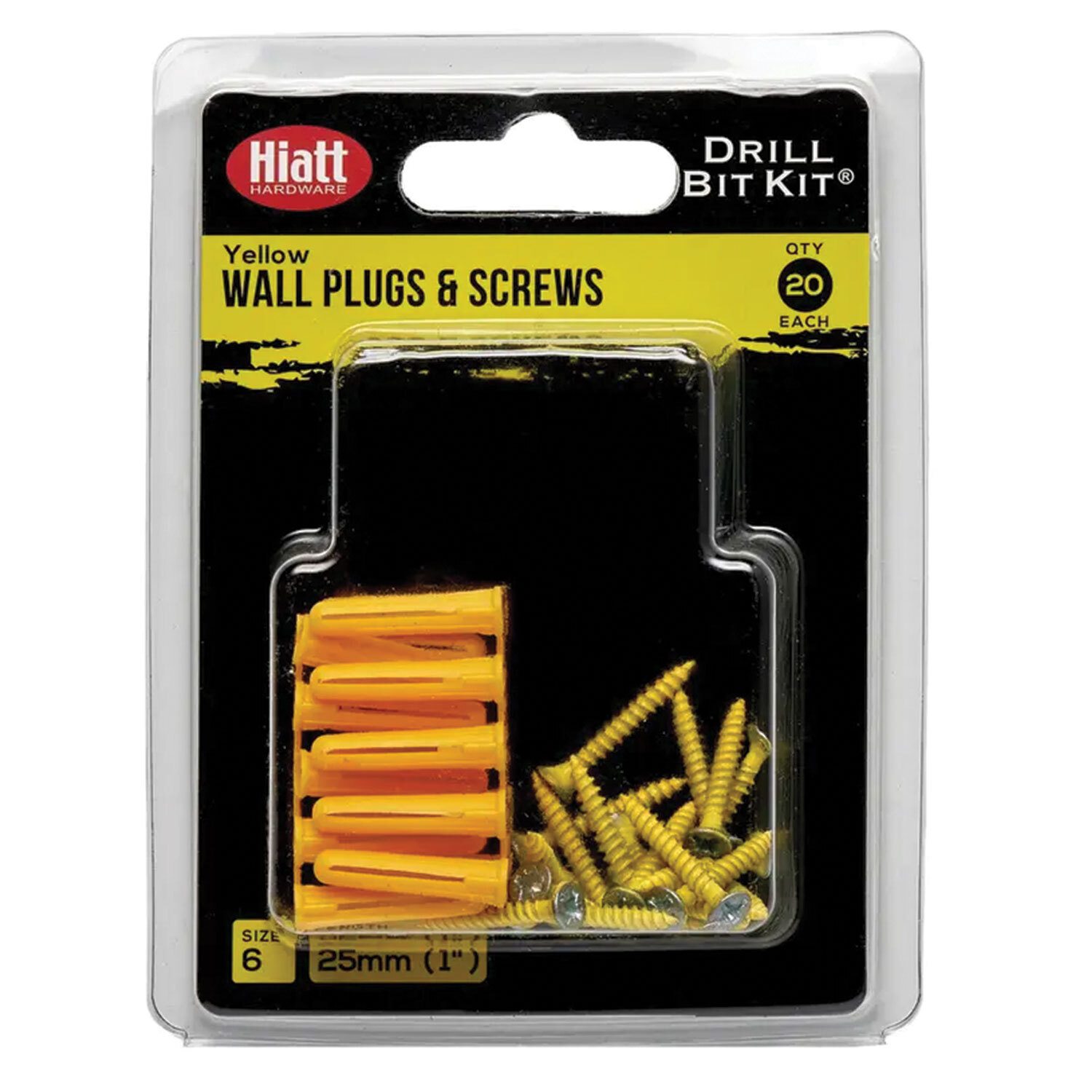 Yellow Wall Plug and Screw Set