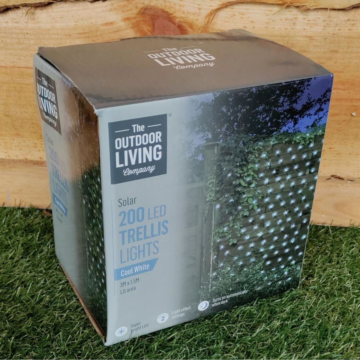 Solar Trellis Net Lights 200 LED Cool White