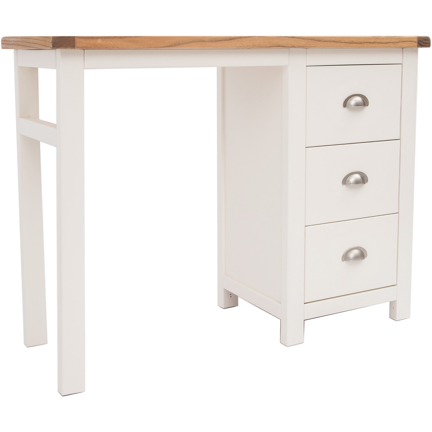 Lovere 3 Drawer Dressing Table - Satin Chrome Handle