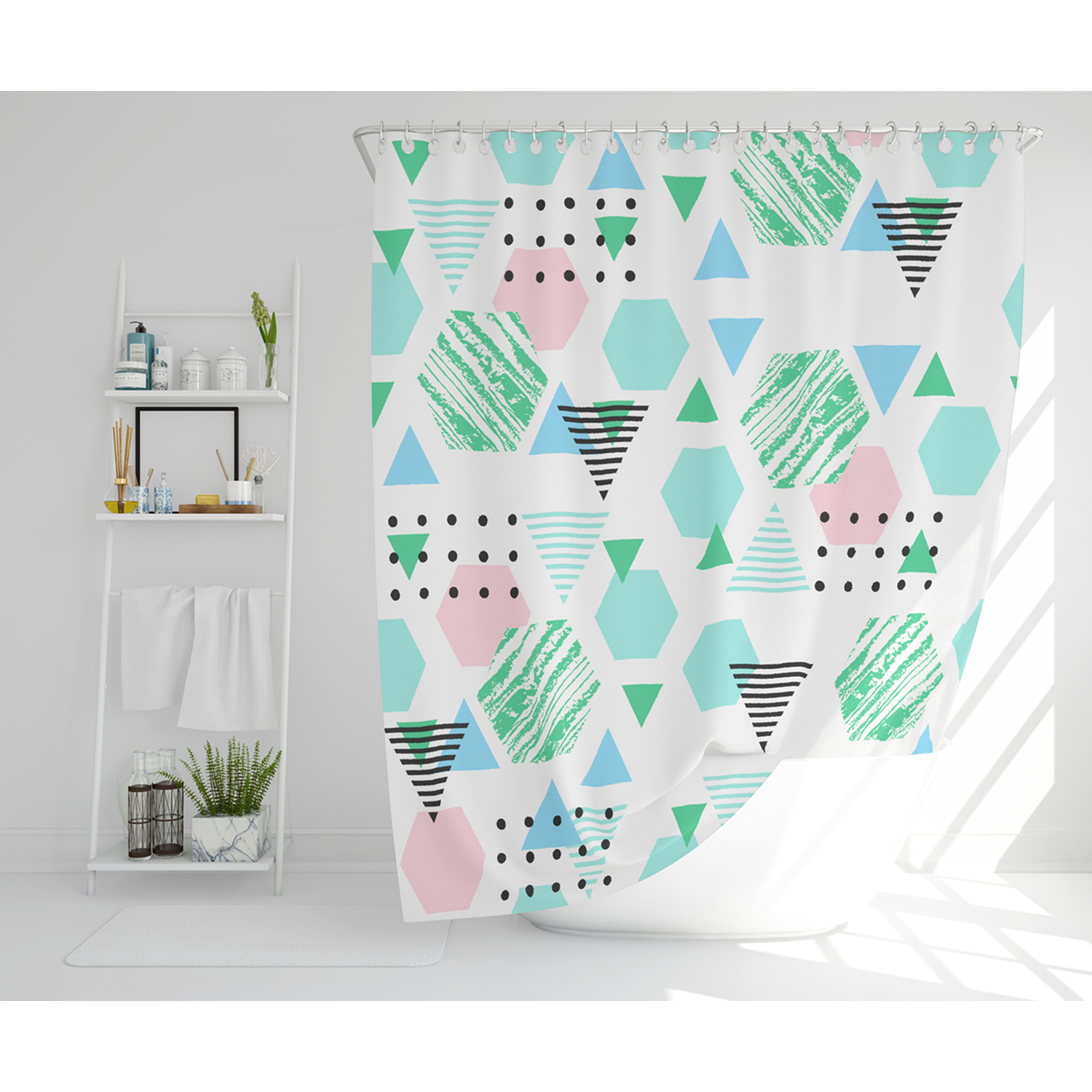 Geometric Shapes Shower Curtain