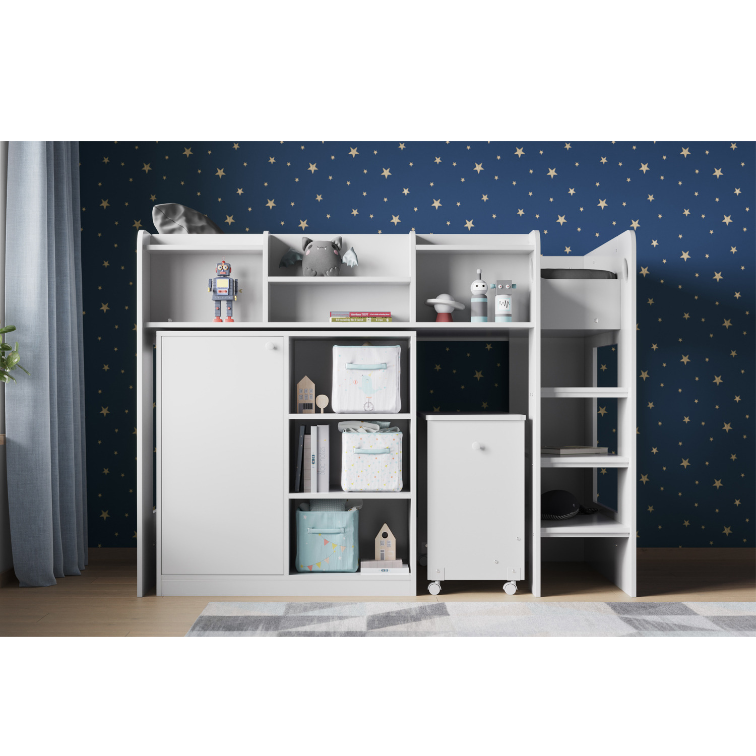 Wizard High Sleeper Workstation White