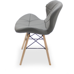 Set of 6 Cecilia Eiffel Faux Leather Dining Chairs Padded with Button ...