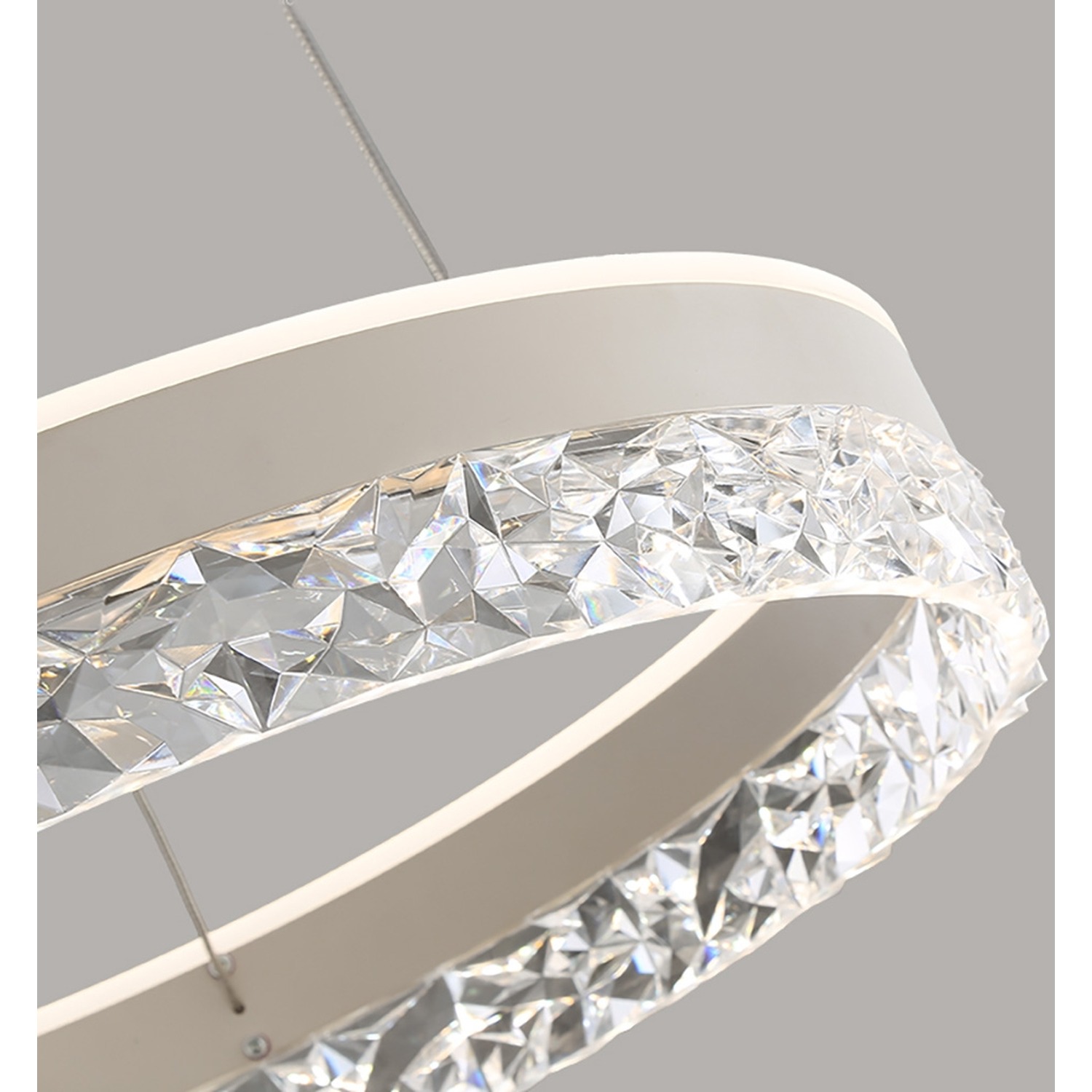 Ring Crystal LED Chandelier Pendant Ceiling Light 3 Light Colours