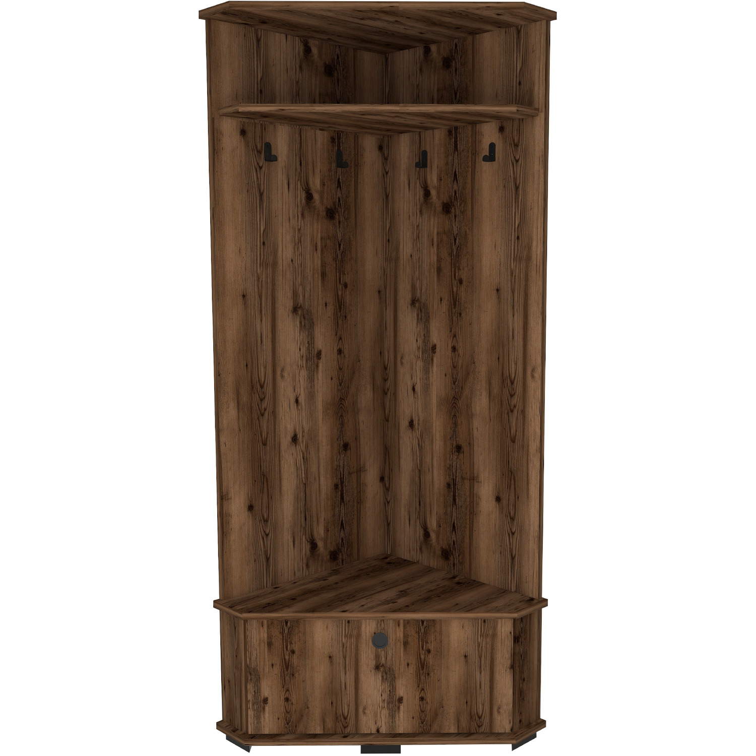 Corner Hallway Coat Rack with Cabinet Reina