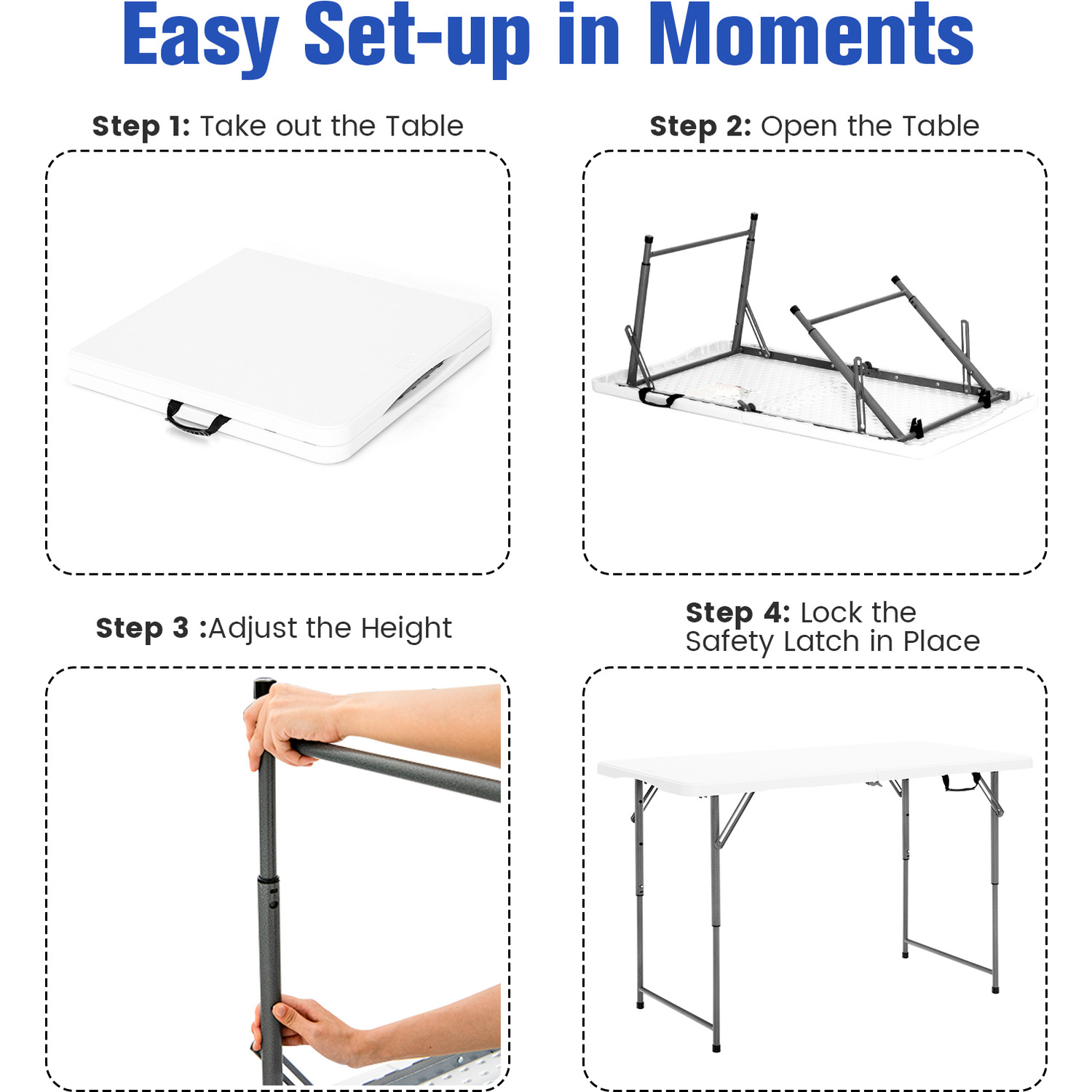 Costway Folding Table - White