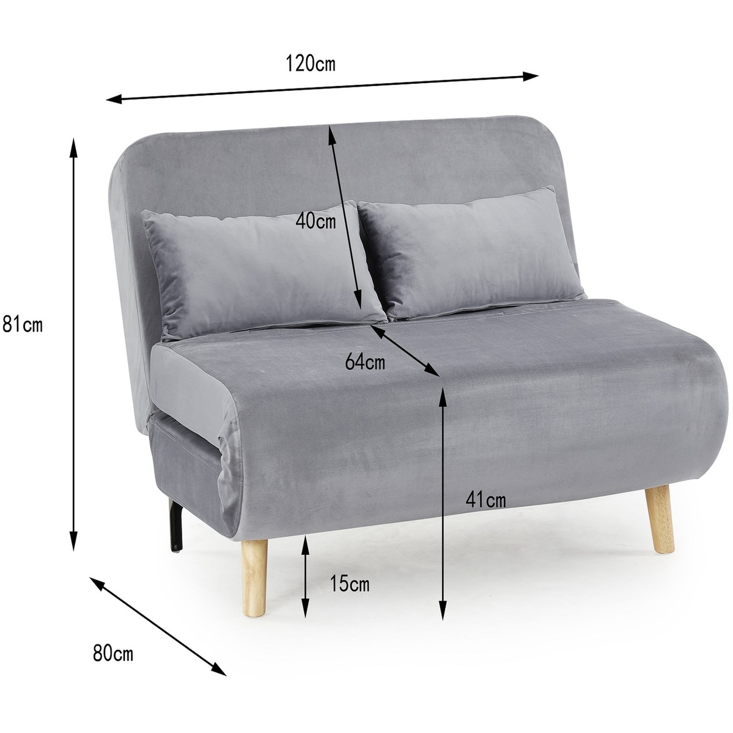 George Velvet double Futon Sofa Bed