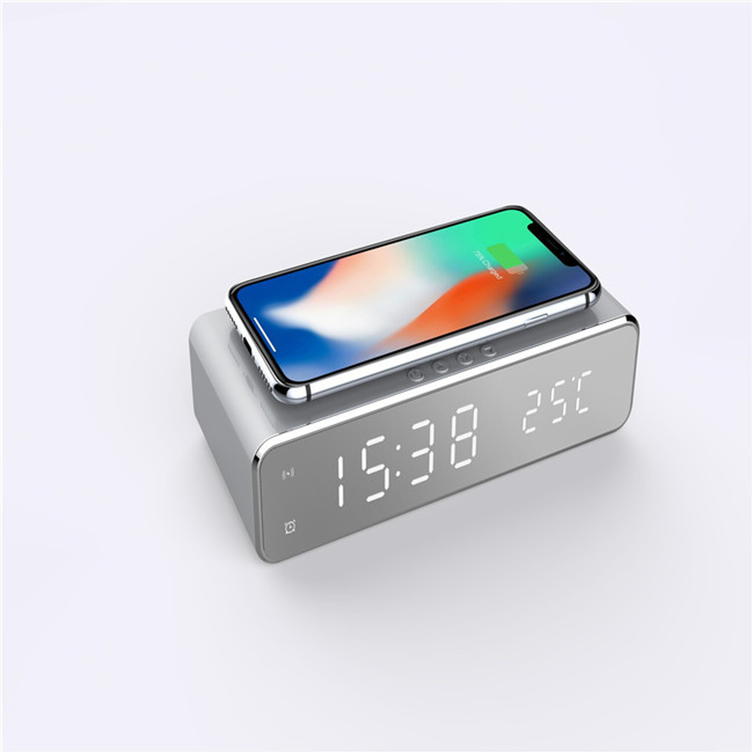 Multi-function Desktop Alarm Clock with Wireless Charger