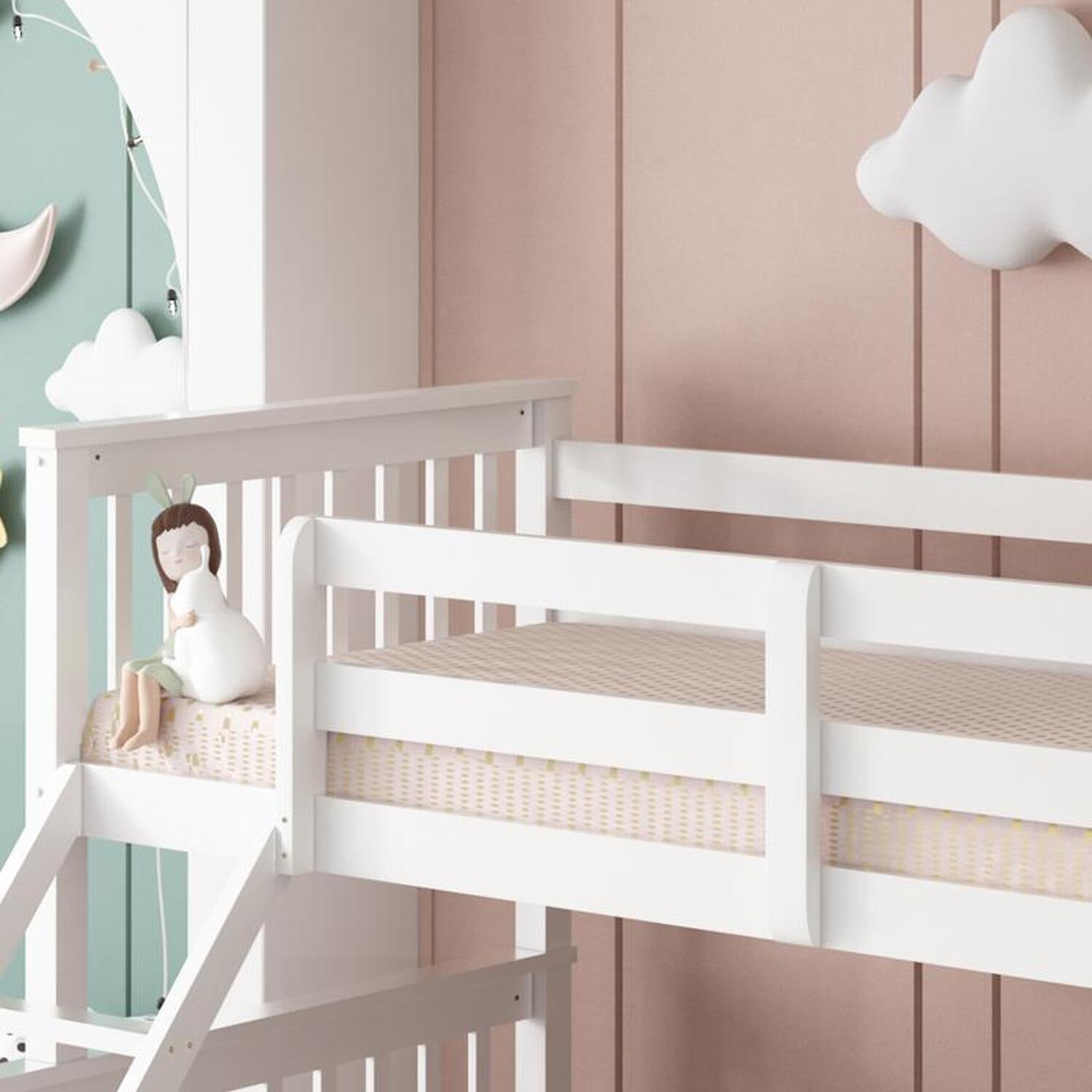 Triple White Sleeper Bunk Bed