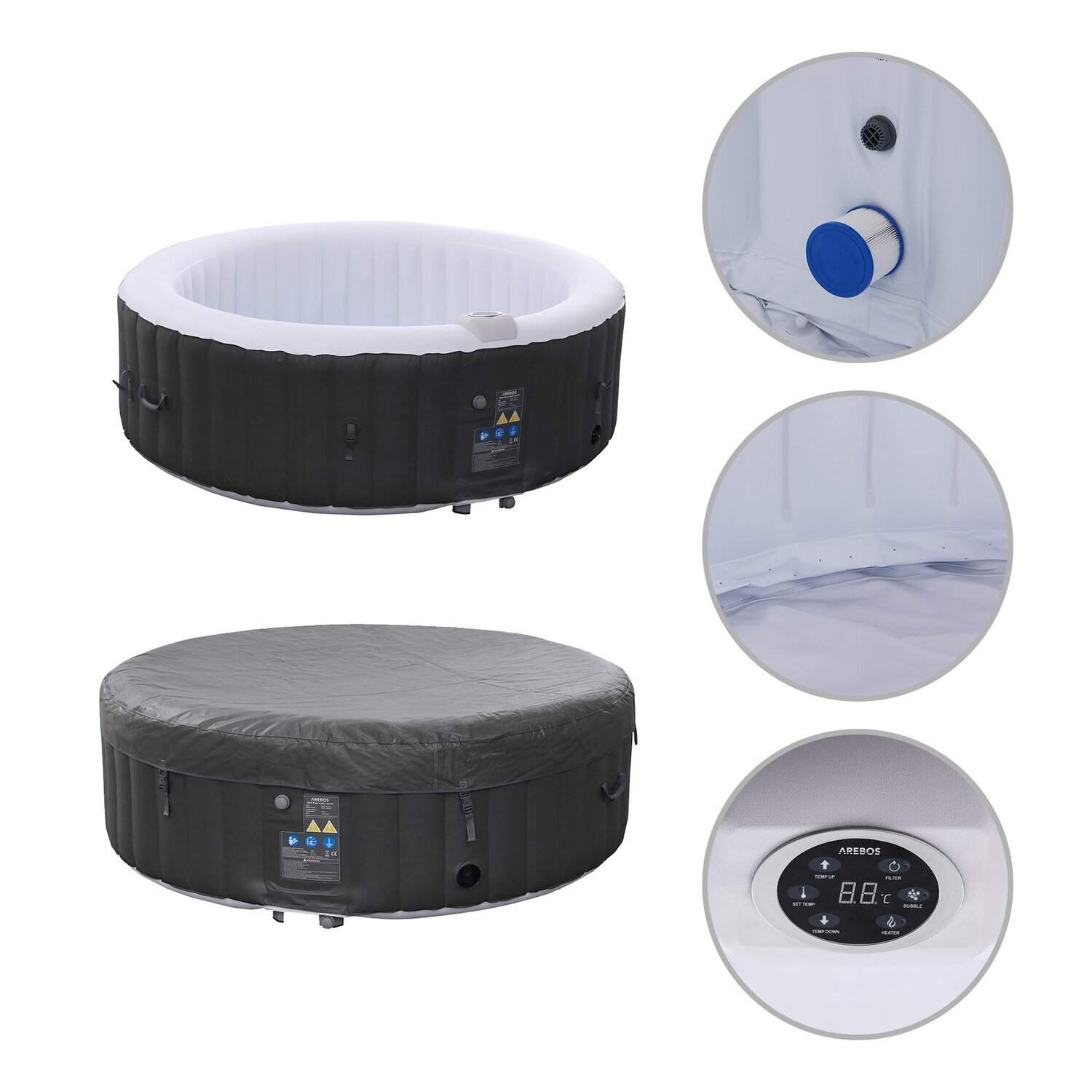 In-Outdoor Round Whirlpool Spa Pool Hot Tub