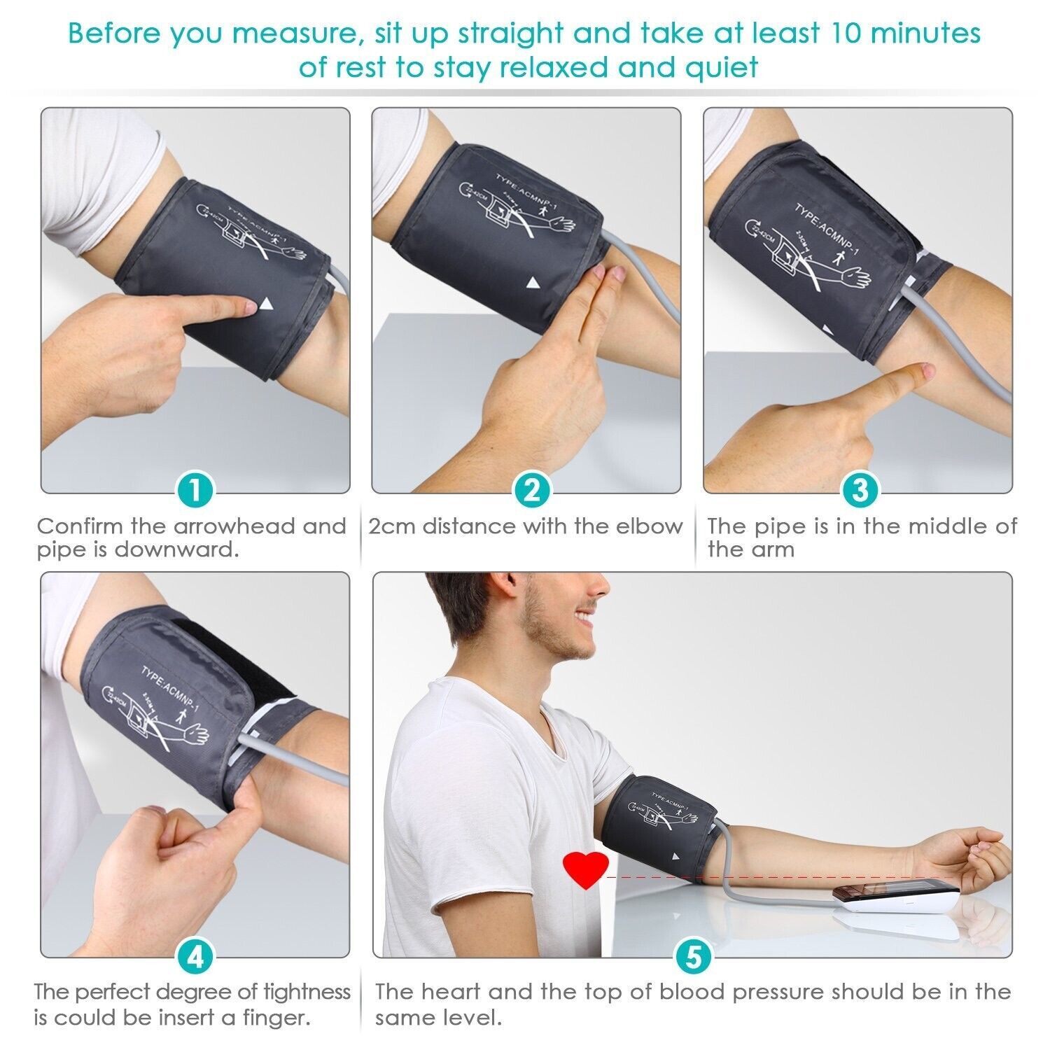 Blood Pressure Monitor Upper Arm Automatic with Cuff WHO IHB Indicator