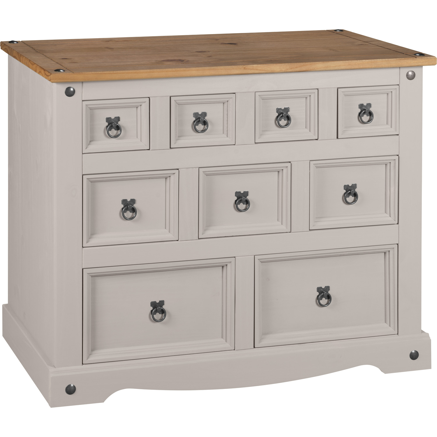 Corona Grey Merchant Chest Of Drawers 9 Drawer