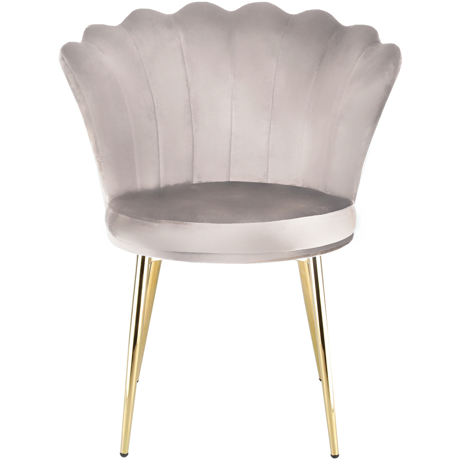 Freya Accent Chair with Petal Back Scallop Chair in Velvet