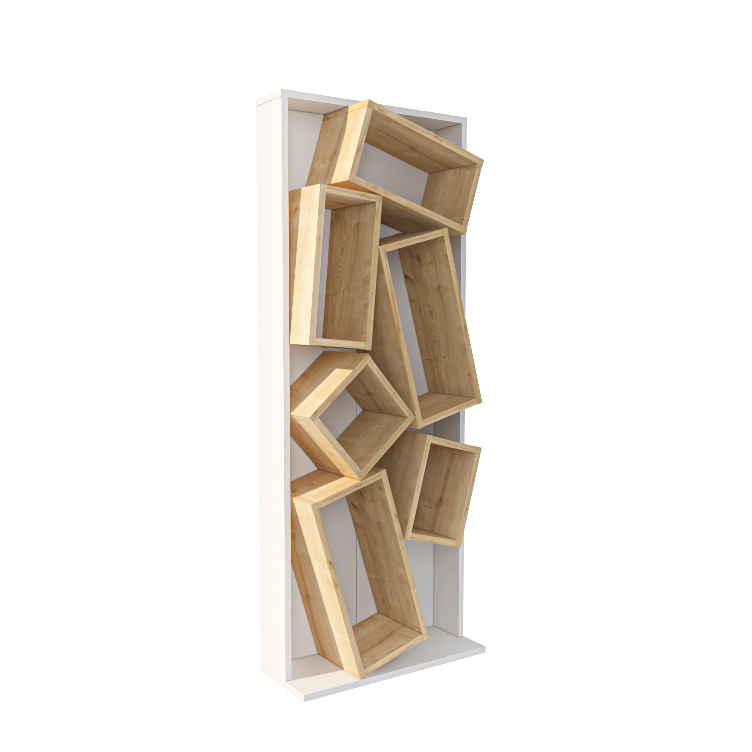 Carmen Tall Modern Bookcase Bookshelf with Unique Design