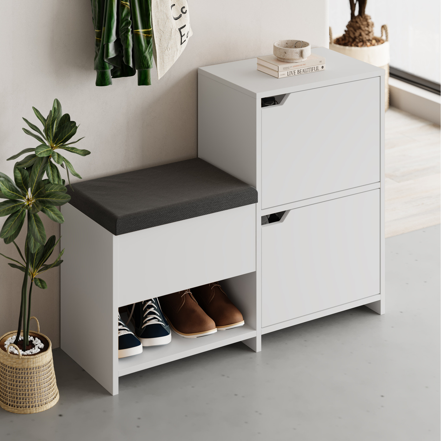 Haven Modern Shoe Bench Storage