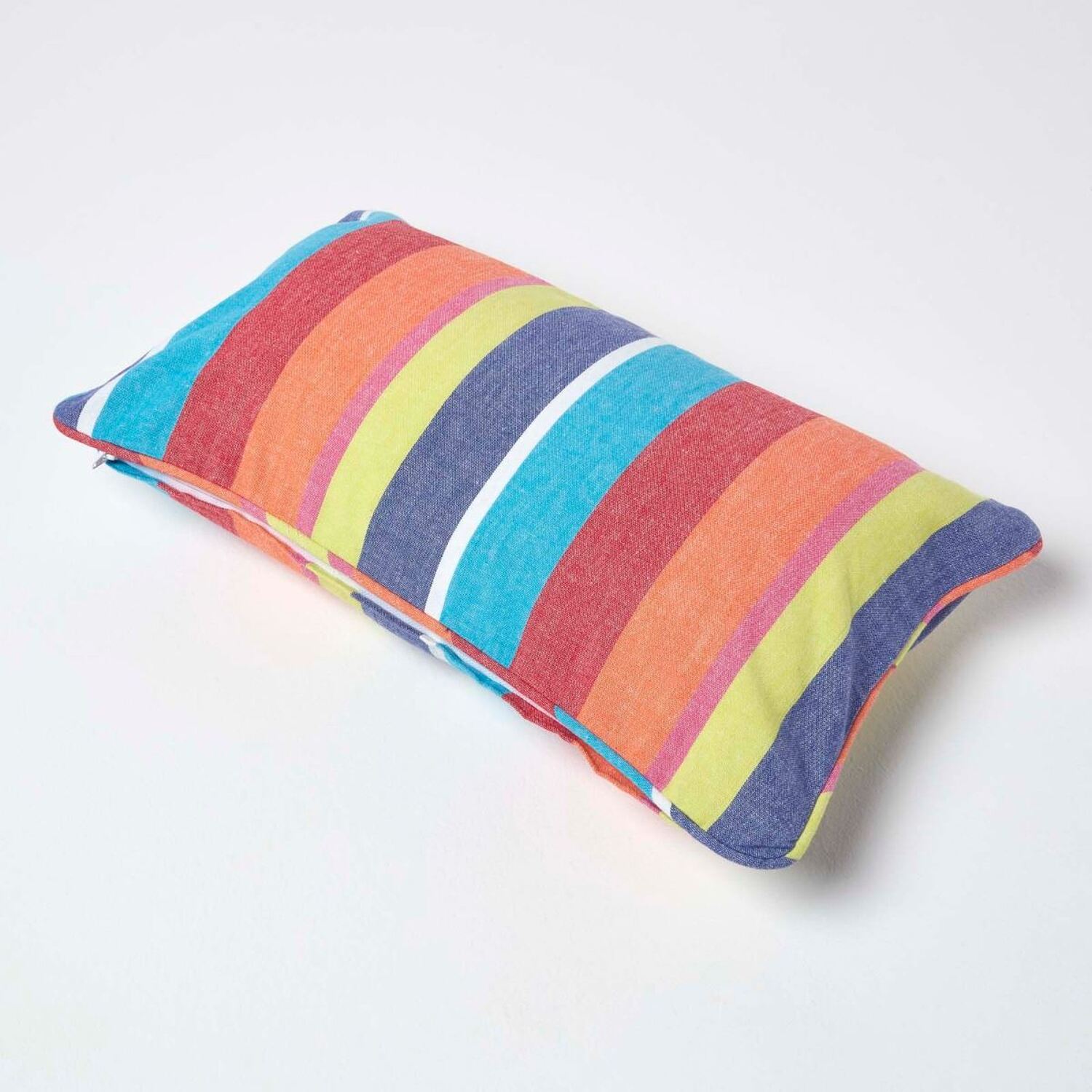 Homescapes Cotton Multi Coloured Stripe Cushion Cover