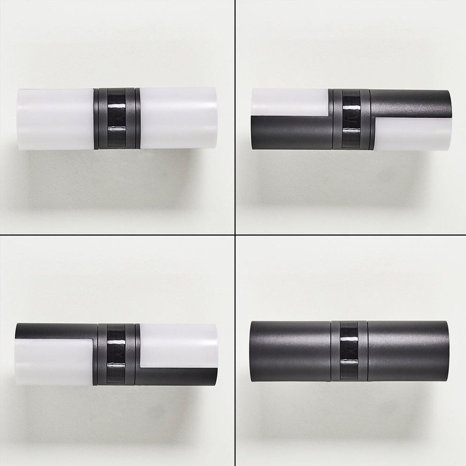 CGC FAITH Dark Grey Twin Motion Sensor Cylindrical LED Wall Light
