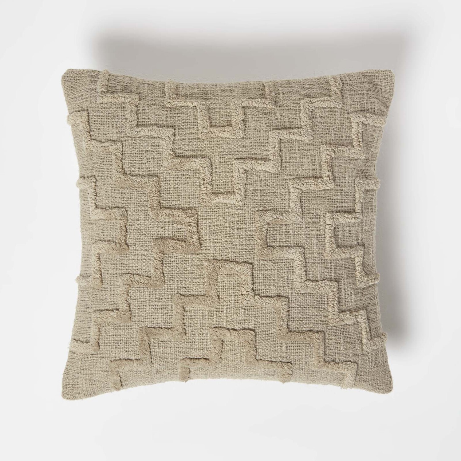 Homescapes Geometric Tufted Cotton Cushion