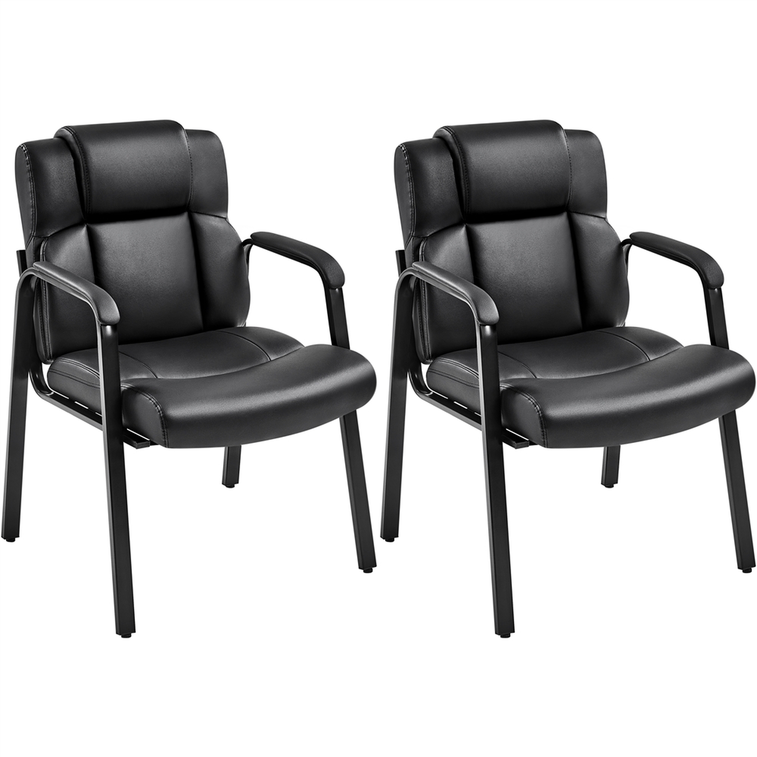 Set of 2 Faux Leather Executive Reception Chairs