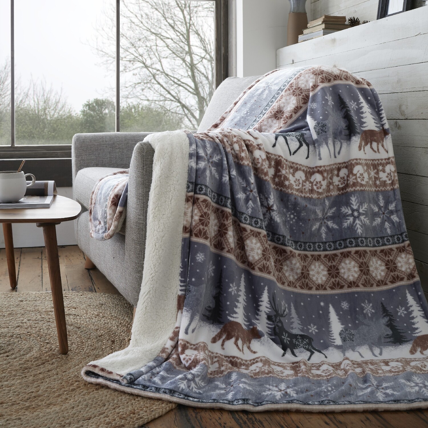 Warm Alaska Sherpa Fleece Throw