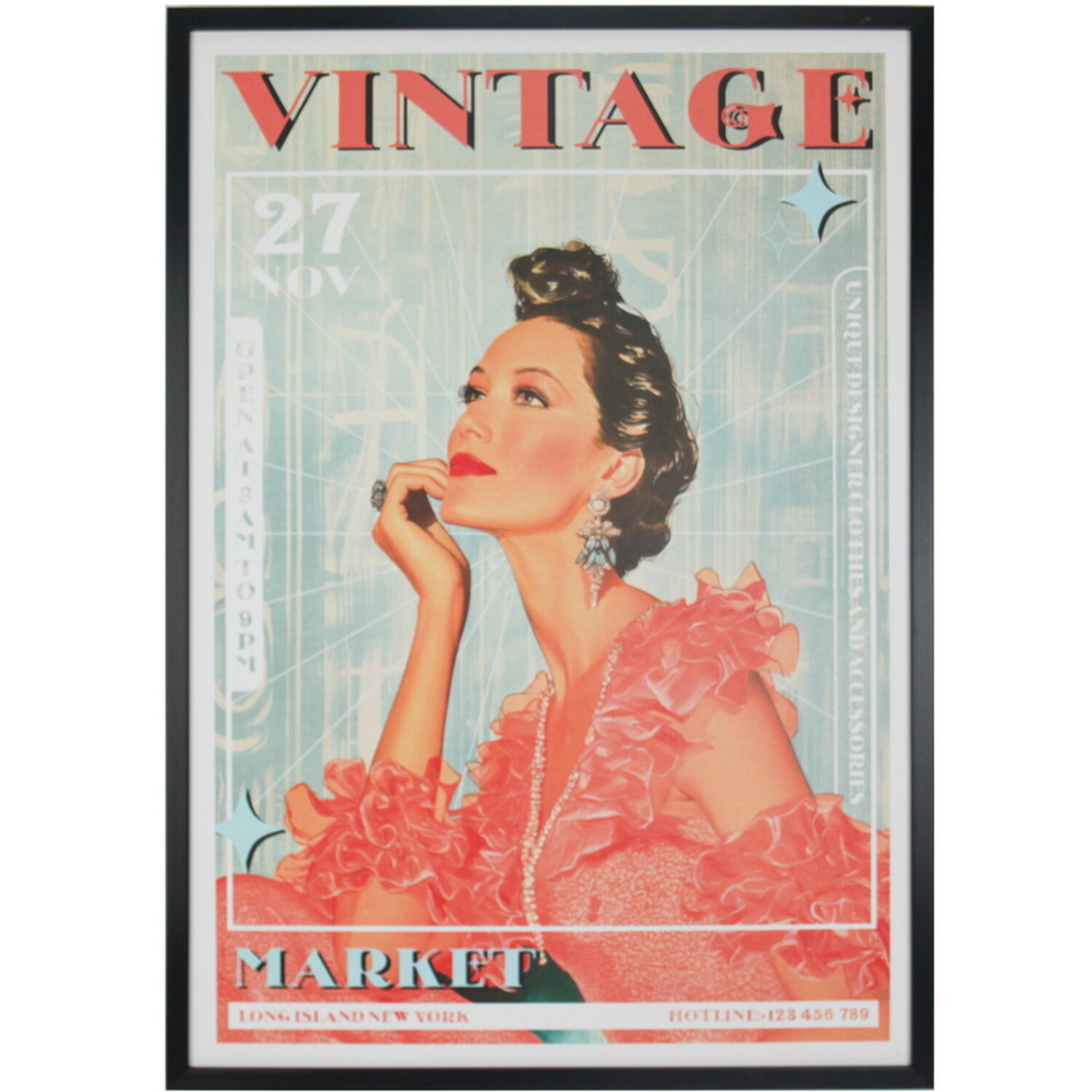 Elegant Vintage Lady Framed Print