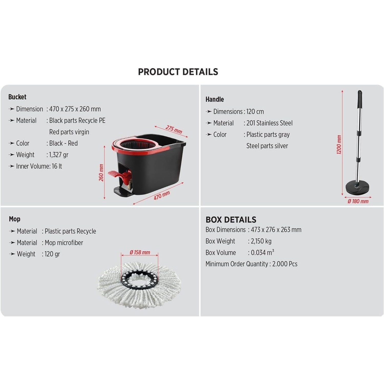 Microfiber Spin Mop and Bucket Set Floor Cleaning Mop