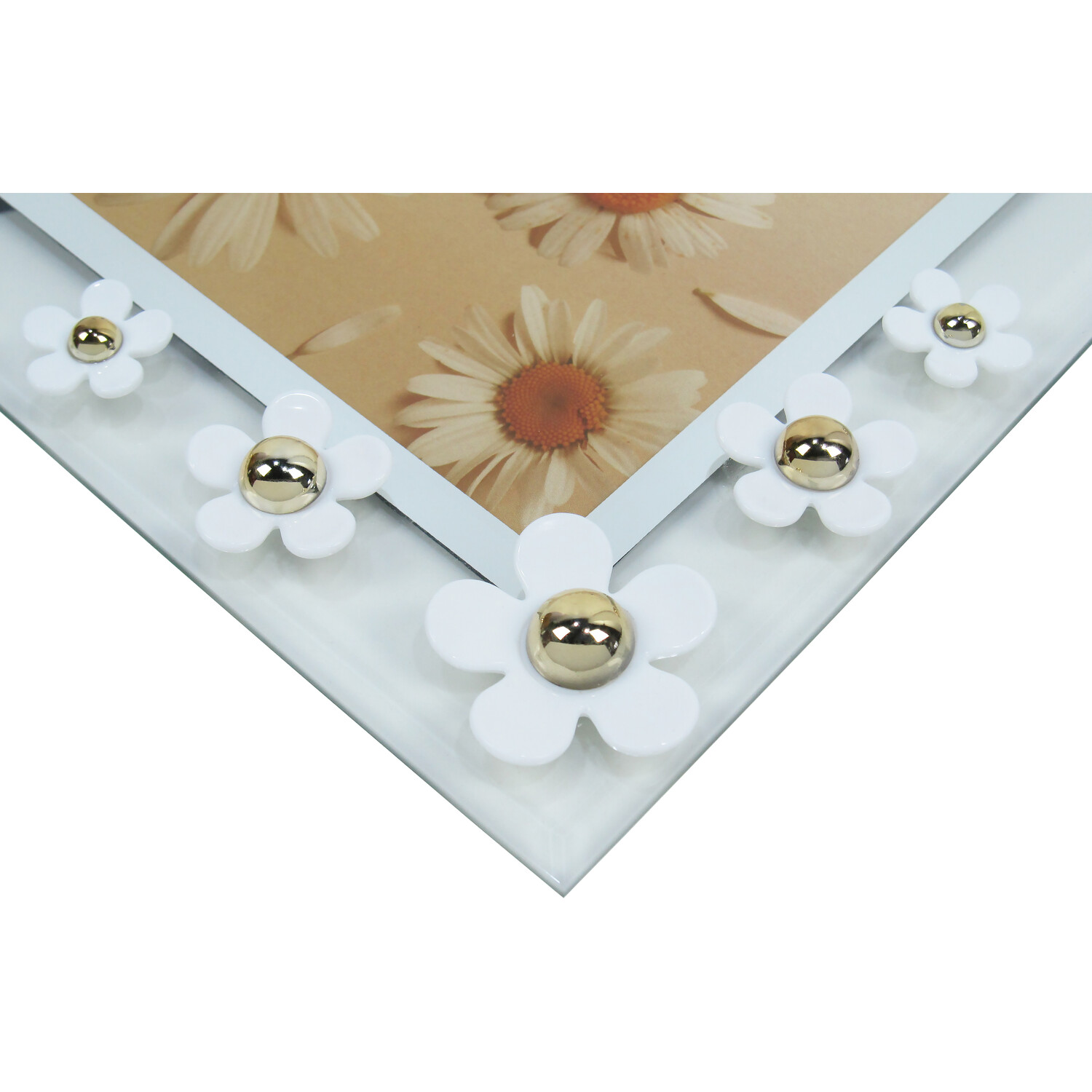 All Glass Flower Embellished Frame